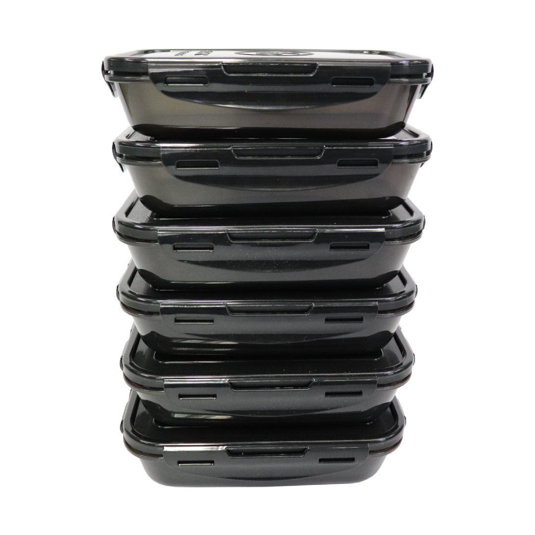 Sure Seal 24 oz. Meal Prep Containers (Set of 6) | Stealth Black – Pure ...